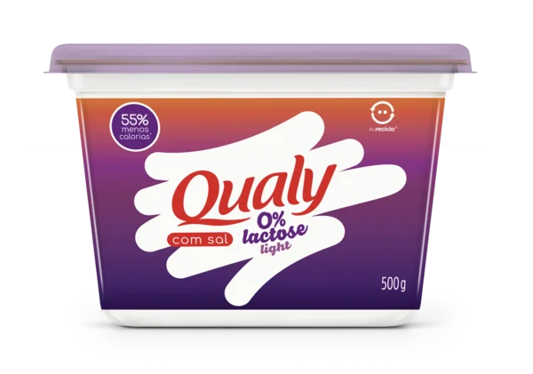 Margarina Qualy Light/Zero Lactose com Sal 500g -Caixa c/12