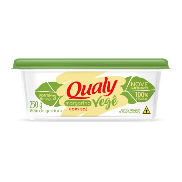 Margarina 100% Vegetal Qualy 250g -Caixa c/24